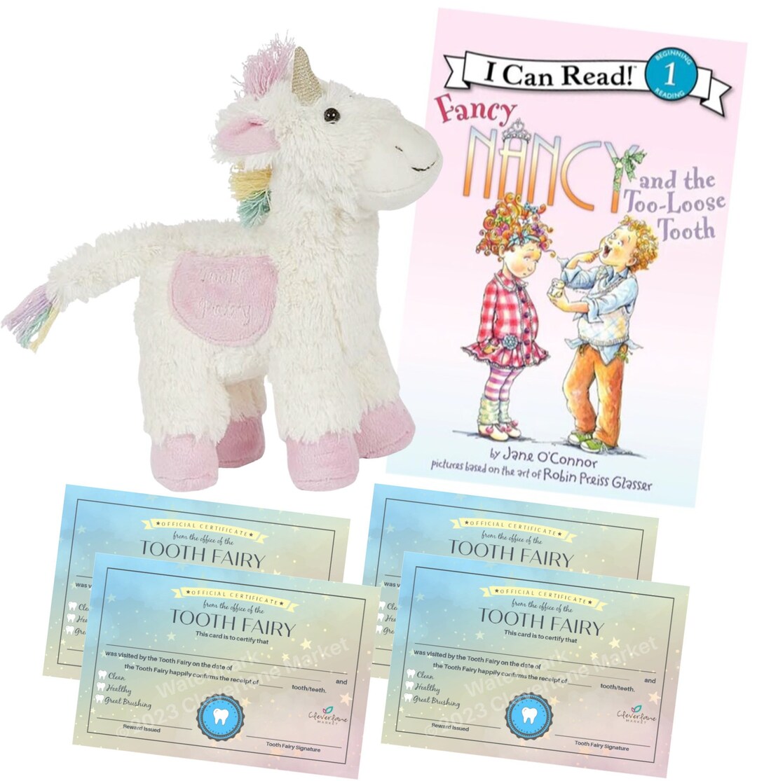 Cleverlane Market Tooth Fairy Gift Set With Unicorn Tooth Fairy Plush ...