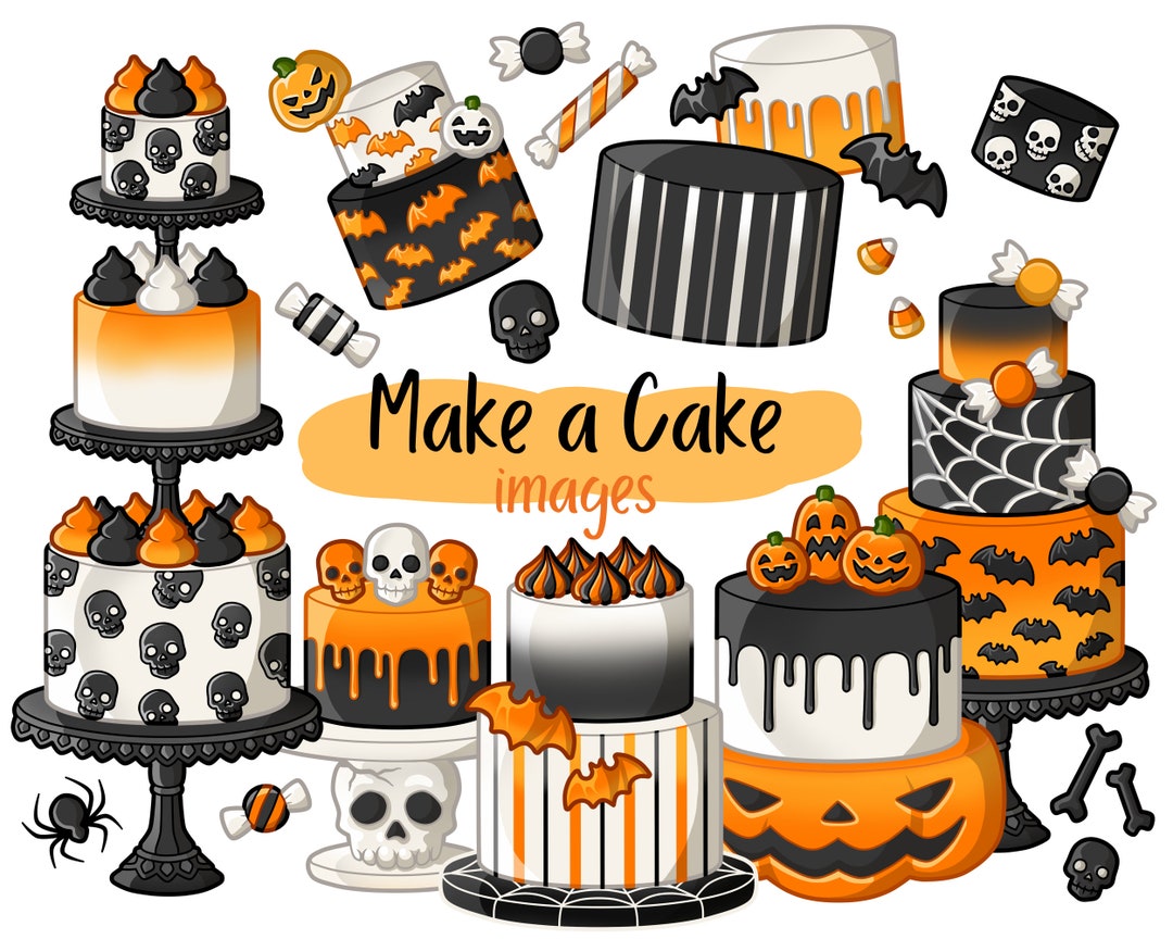Make a Cake - Spooky - Clip Art Images - Digital Download - Etsy