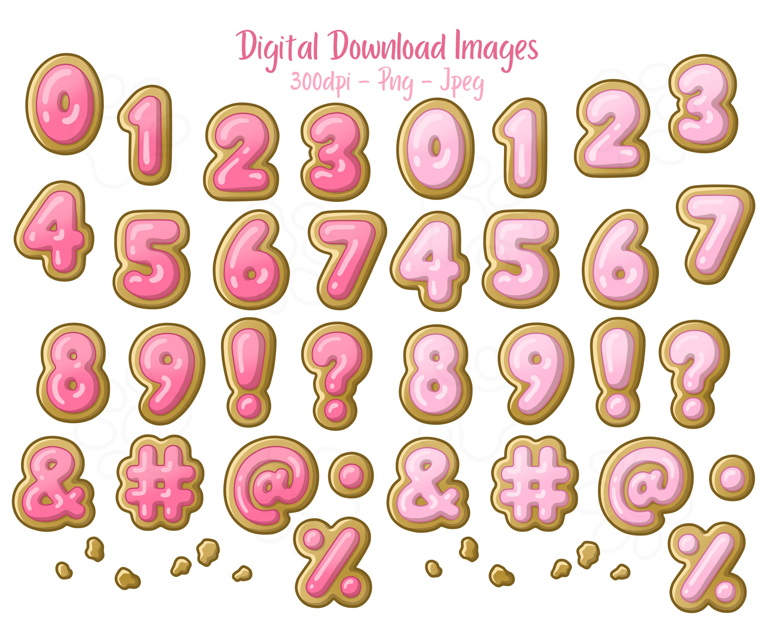 Sugar Cookie Alphabet - Pink - Clip Art Images - Digital Download - Etsy