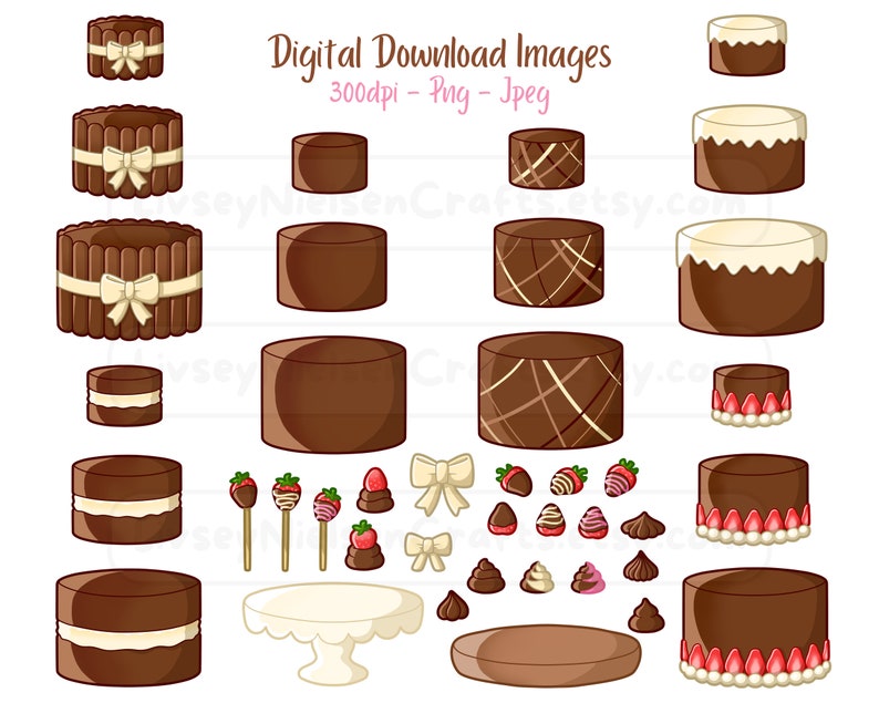 Make a Cake - Simple - Clip Art Images - Digital Download - Etsy