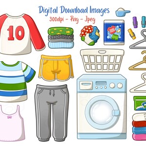 Laundry Day - Simple - Clip Art Images - Digital Download - Etsy