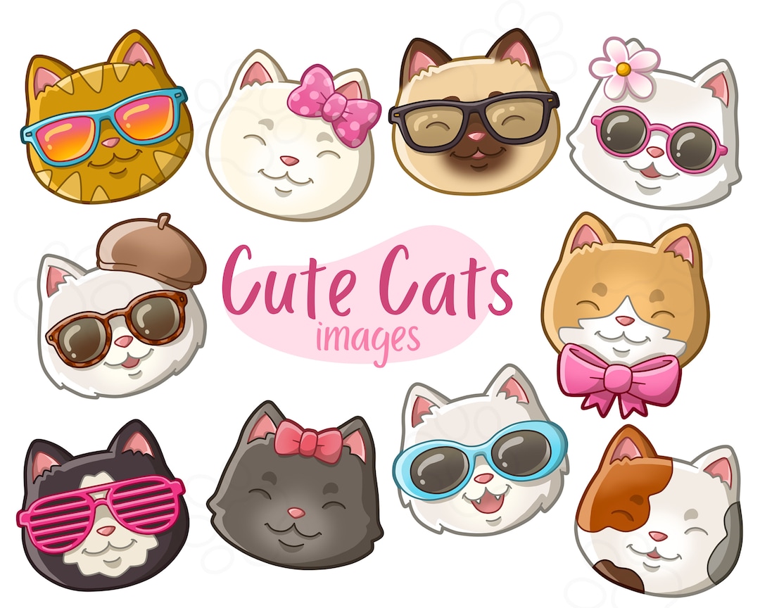 Cute Cats - Clip Art Images - Digital Download - Etsy