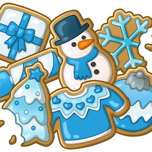 Sugar Cookies - Xmas - Frosty - Clip Art Images - Digital Download - Etsy