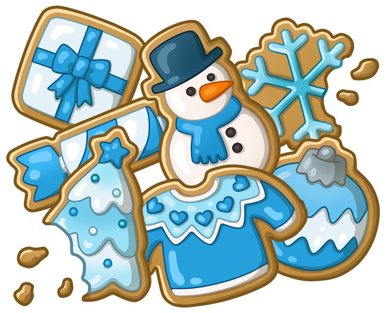 Sugar Cookies - Xmas - Frosty - Clip Art Images - Digital Download - Etsy