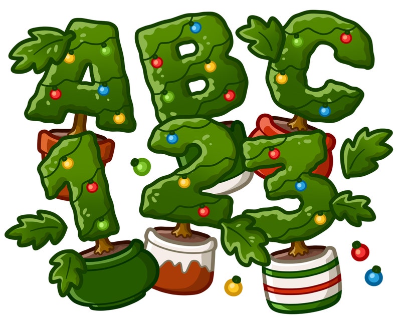 Alphabet Plants - Lights - Clip Art Images - Digital Download - Etsy