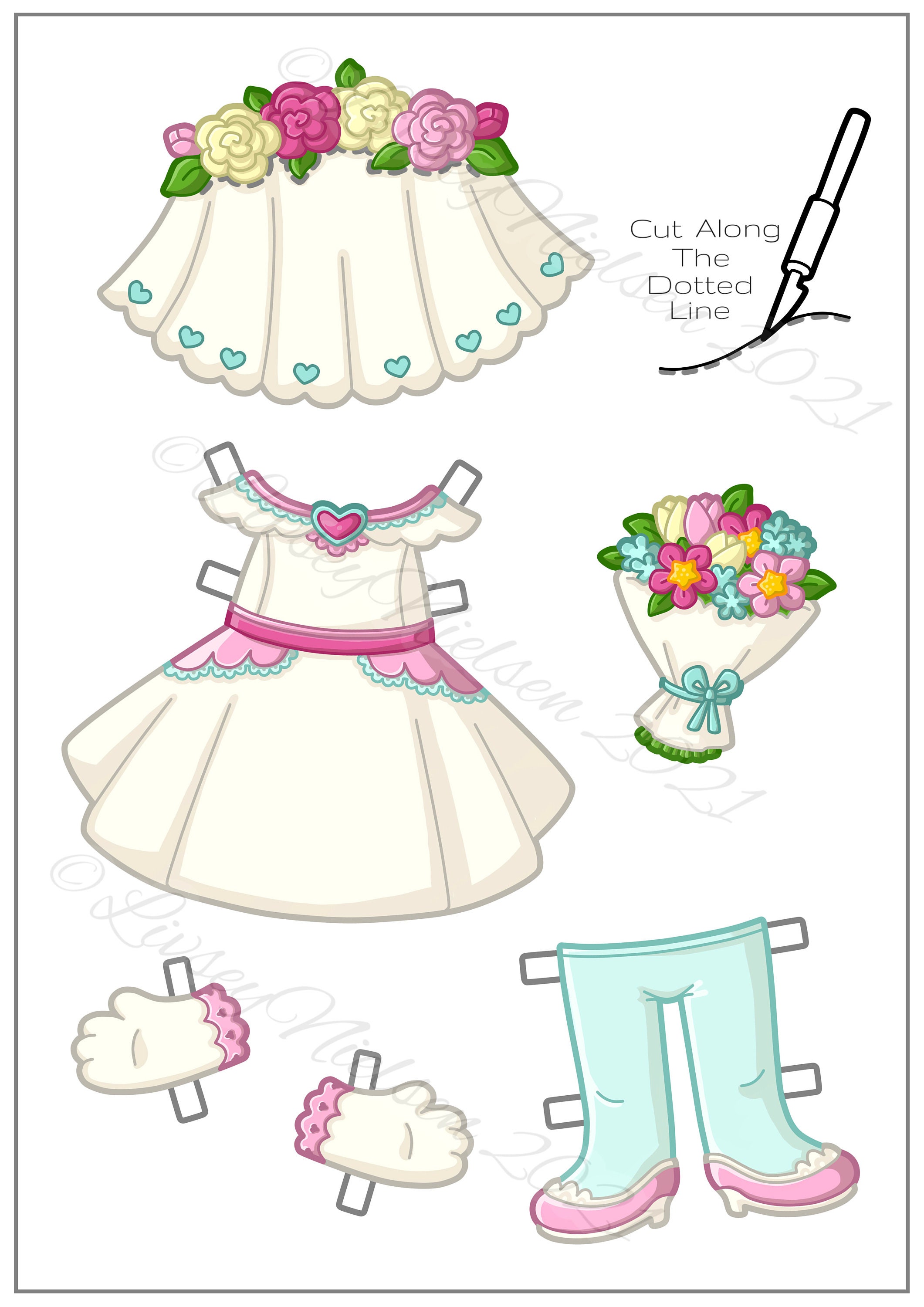Romantic Date Paper Dolls - Printable Download - Fully Coloured Fashion ...