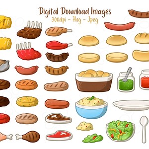 BBQ Picnic - Clipart Images - Digital Download - Etsy