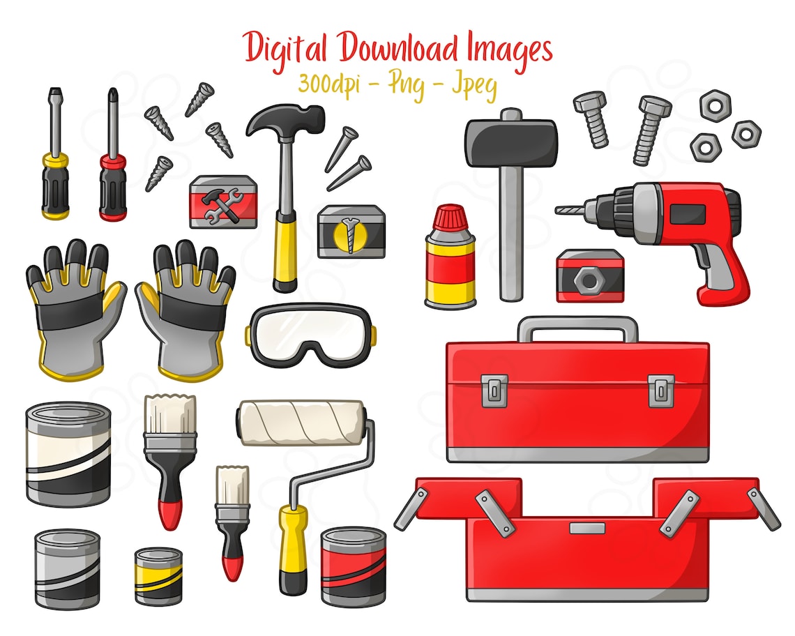 Workshop Tools - Industrial - Clip Art Images - Digital Download - Etsy