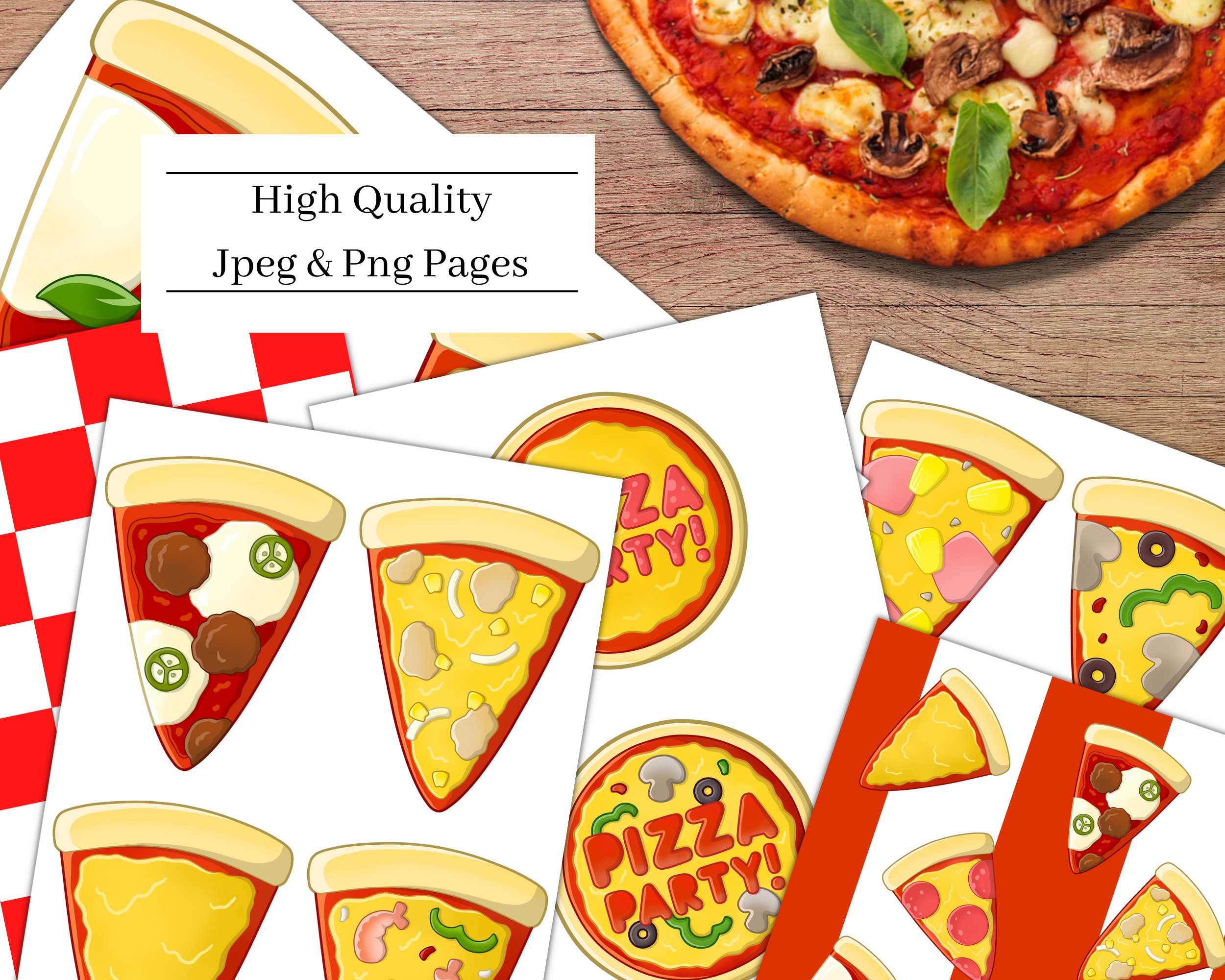 Pizza Party! - Instant Download - Printable Decoration Kit - Garland ...