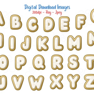Sugar Cookie Alphabet - Red, White & Blue - Clip Art Images - Digital ...