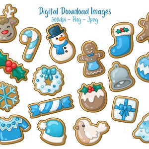 Sugar Cookies - Xmas - Frosty - Clip Art Images - Digital Download - Etsy