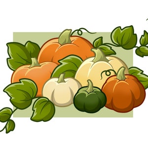 Pumpkin Harvest - Clip Art Images - Digital Download - Etsy