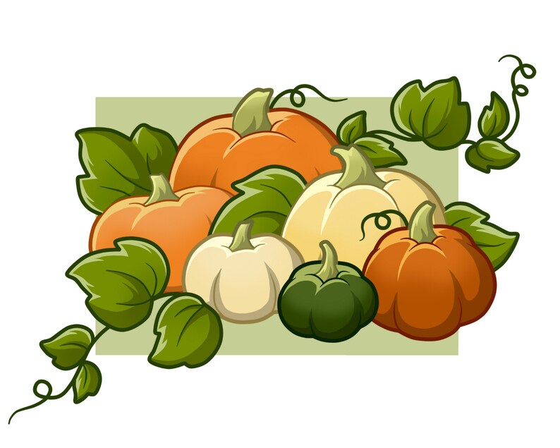 Pumpkin Harvest - Clip Art Images - Digital Download - Etsy