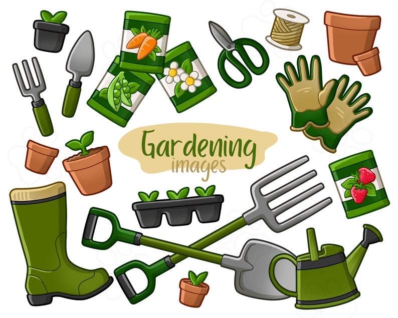 Gardening - Classic - Clip Art Images - Digital Download - Etsy