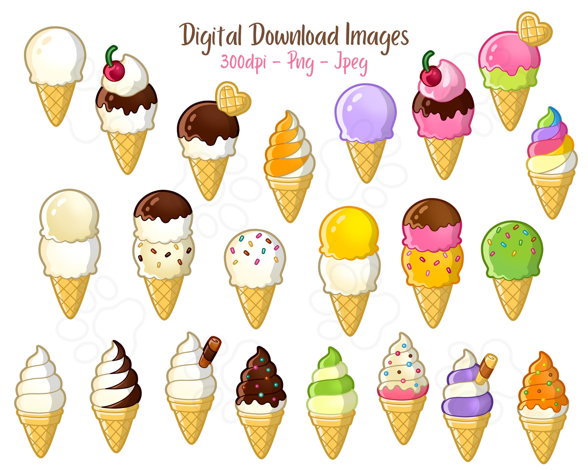 Icecream - Clip Art Images - Digital Download - Etsy