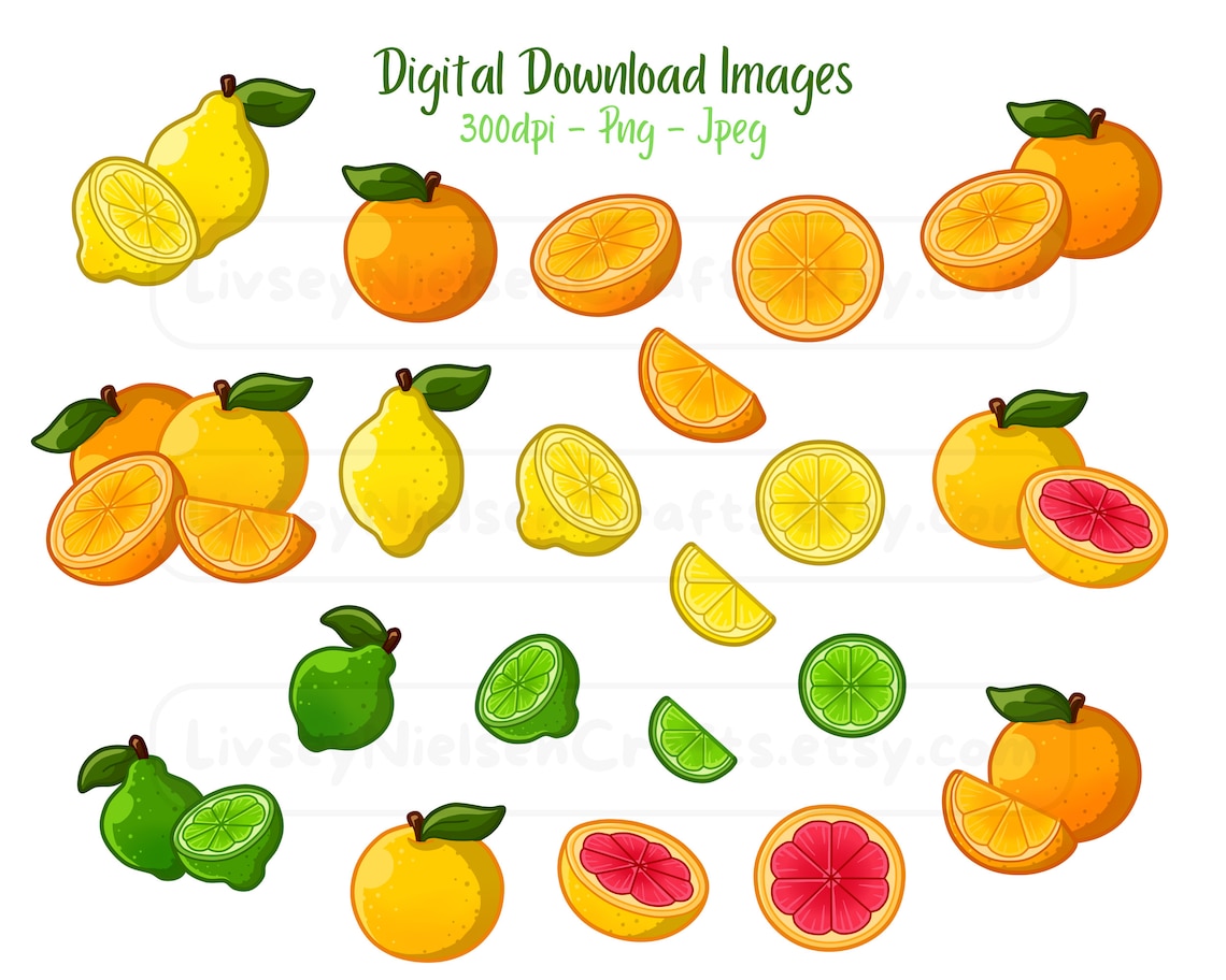 Fresh Fruit - Clip Art Images - Digital Download - Etsy