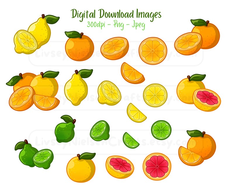 Fresh Fruit - Clip Art Images - Digital Download - Etsy
