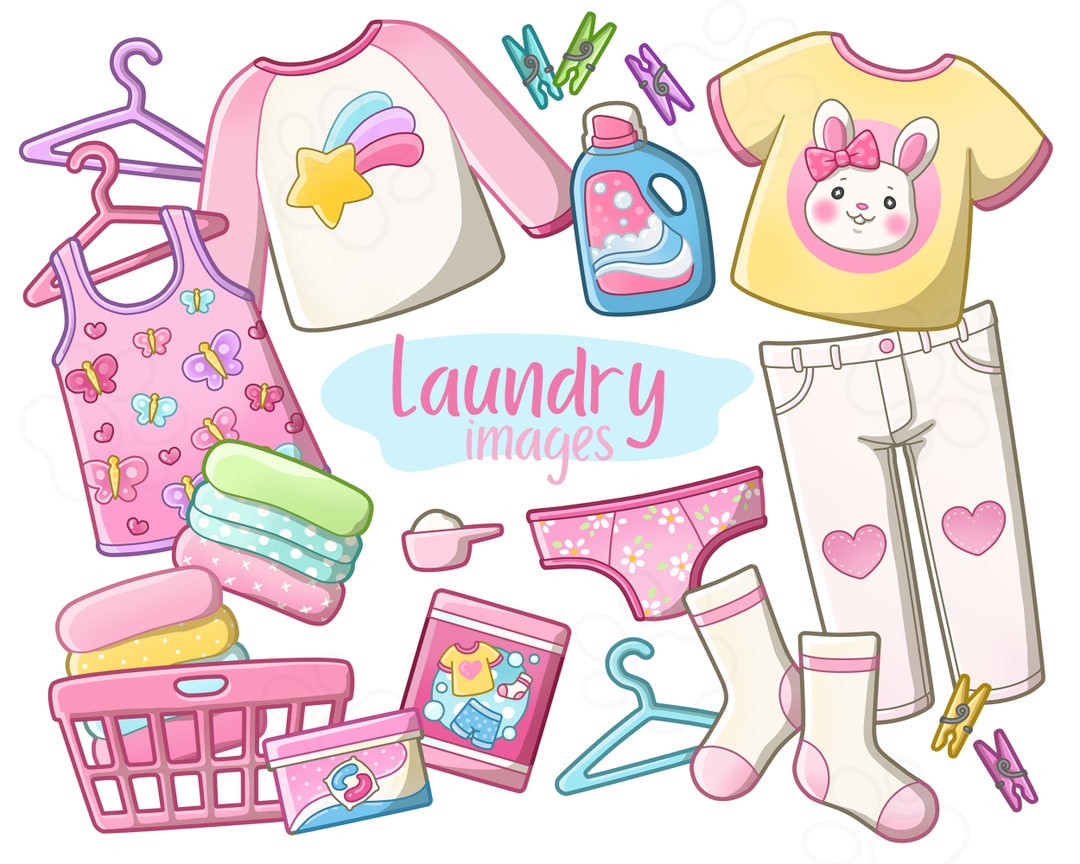 Laundry Day - Cute - Clip Art Images - Digital Download - Etsy