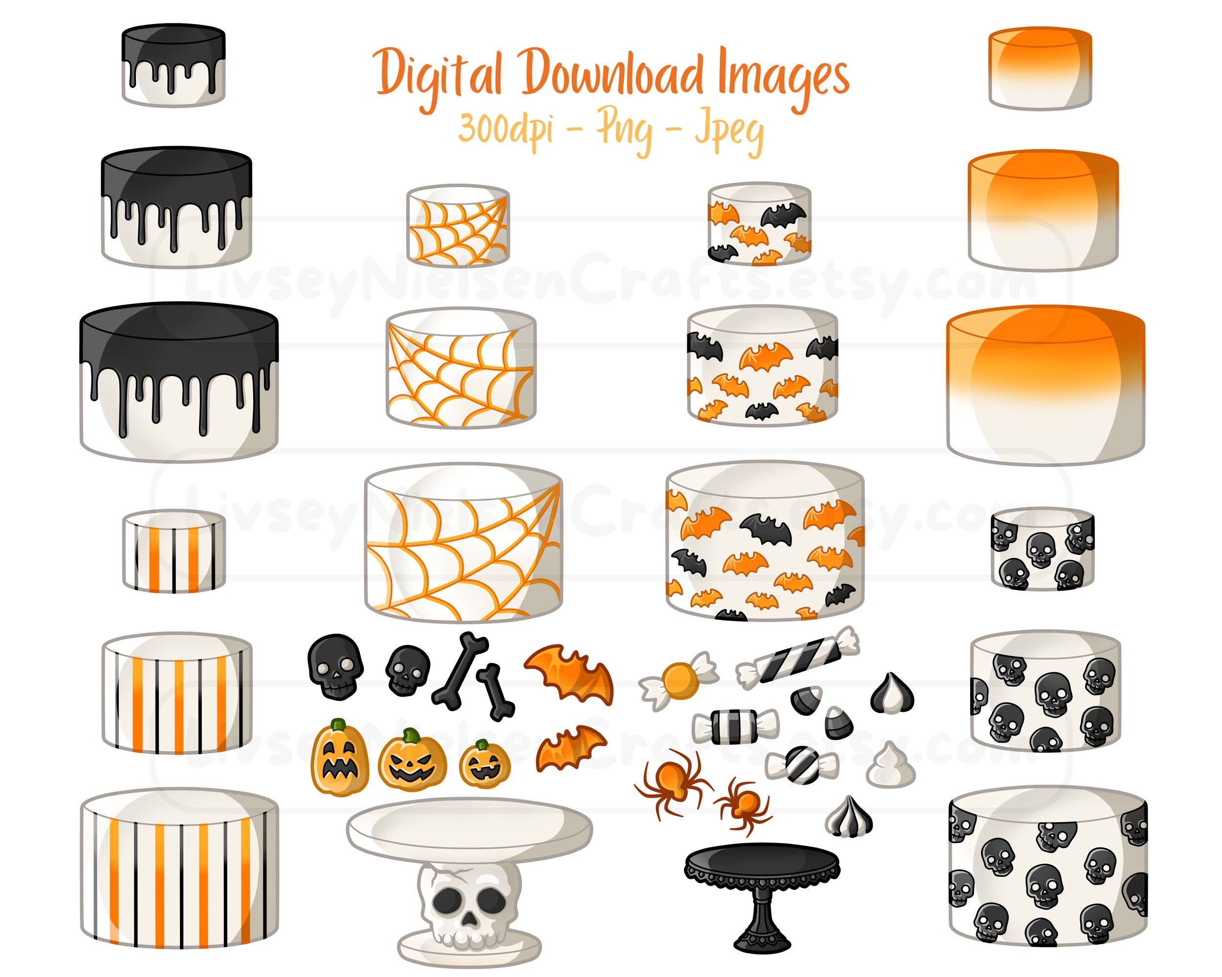 Make a Cake - Spooky - Clip Art Images - Digital Download - Etsy