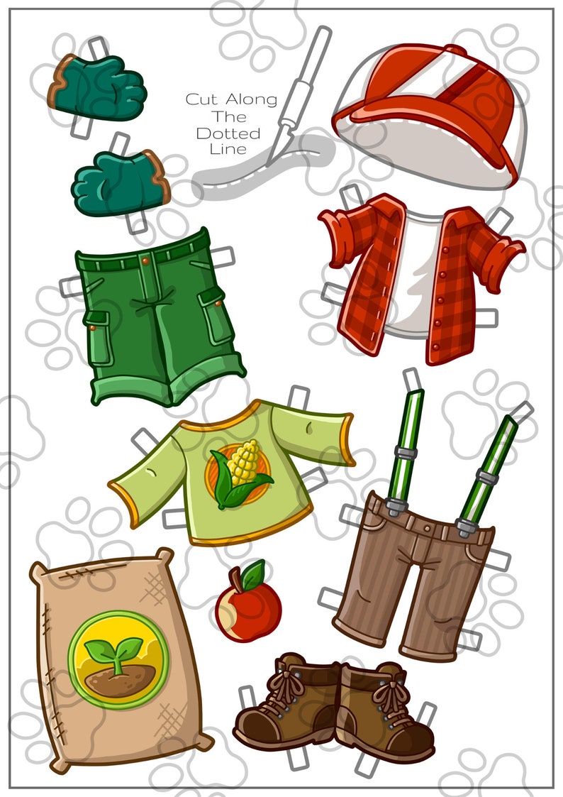 Country Farm - Paper Doll - Fashion Playset - Printable Download - Etsy