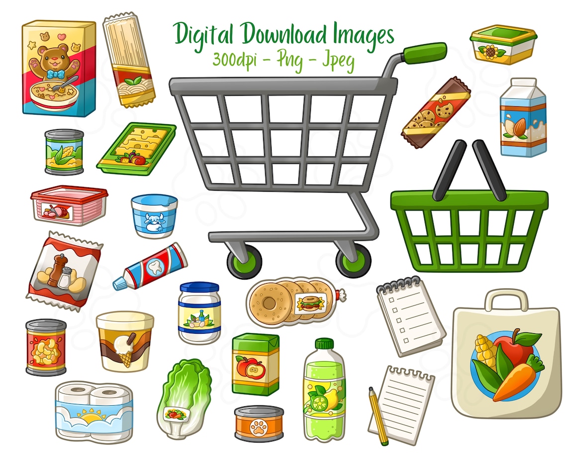 Supermarket - Daily Shop 2 - Grocery Clip Art Images - Digital Download ...
