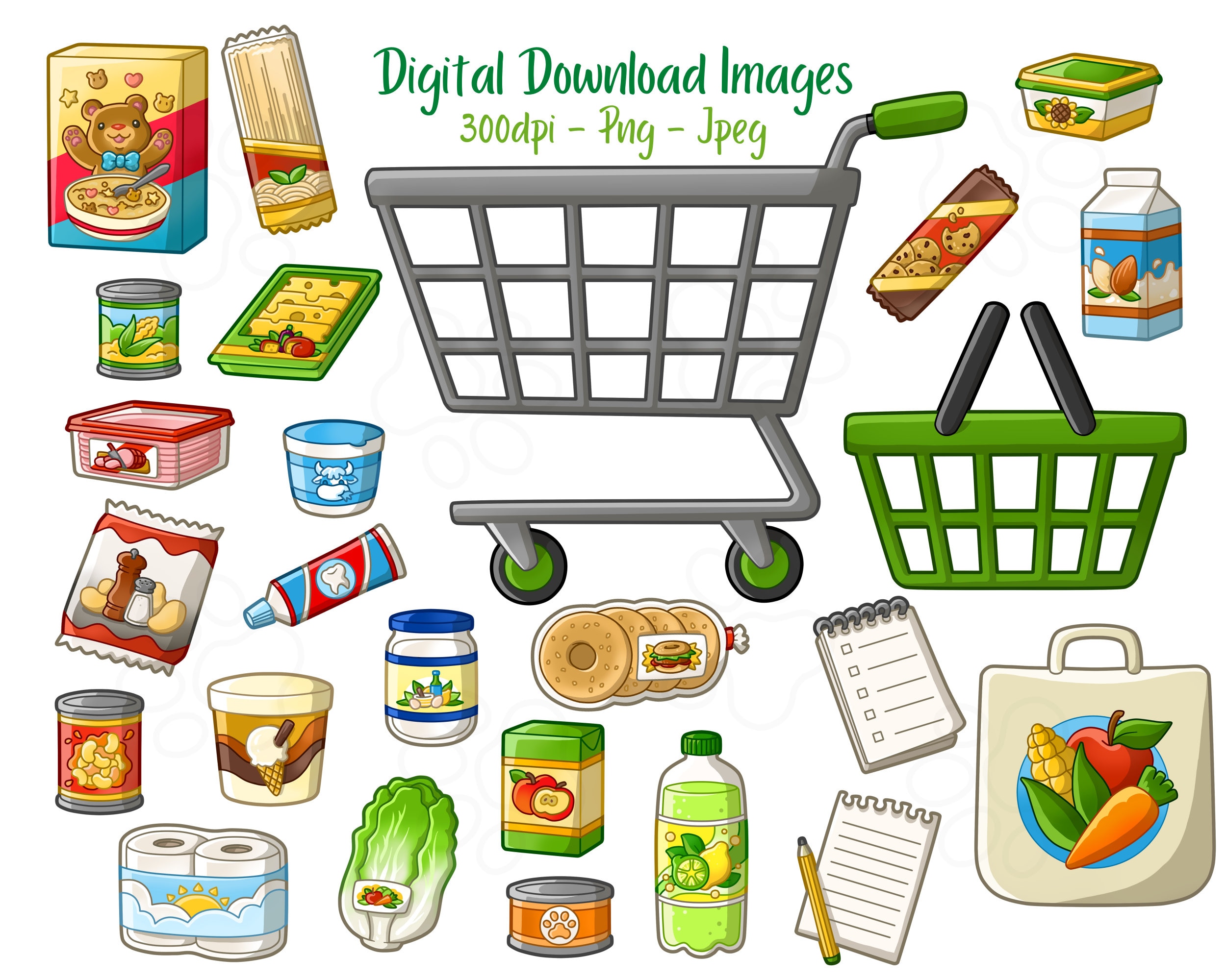 Supermarket - Daily Shop 2 - Grocery Clip Art Images - Digital Download ...