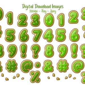 Sugar Cookie Alphabet - Green - Clip Art Images - Digital Download - Etsy