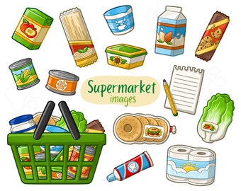 Supermarket - Dairy - Grocery Clip Art Images - Digital Download - Etsy