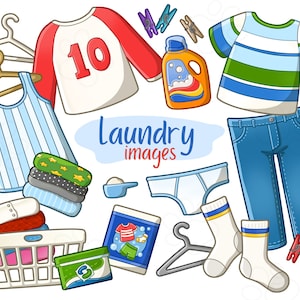 Laundry Day - Simple - Clip Art Images - Digital Download - Etsy