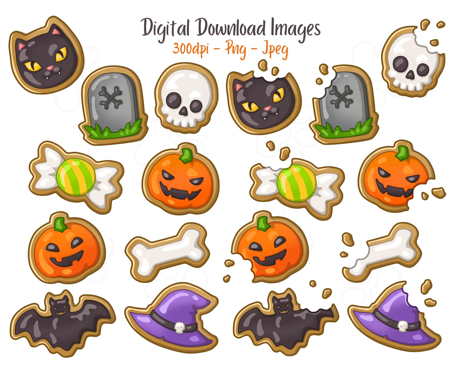 Sugar Cookies - Halloween - Clip Art Images - Digital Download - Etsy
