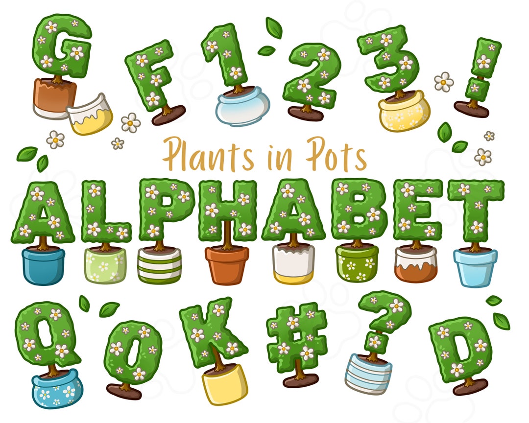 Alphabet Plants - Daisy - Clip Art Images - Digital Download - Etsy