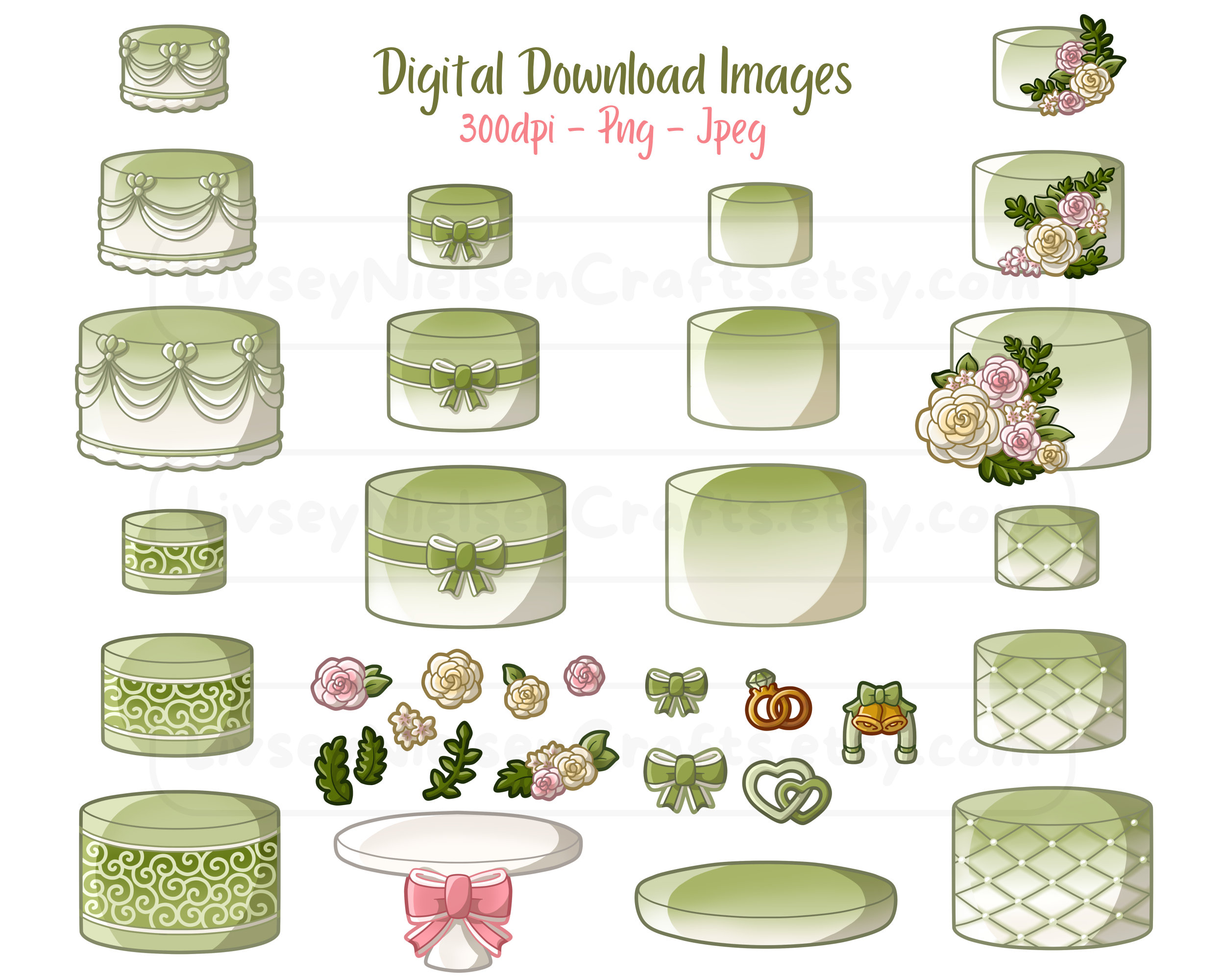 Make a Cake - Rustic - Clip Art Images - Digital Download - Etsy