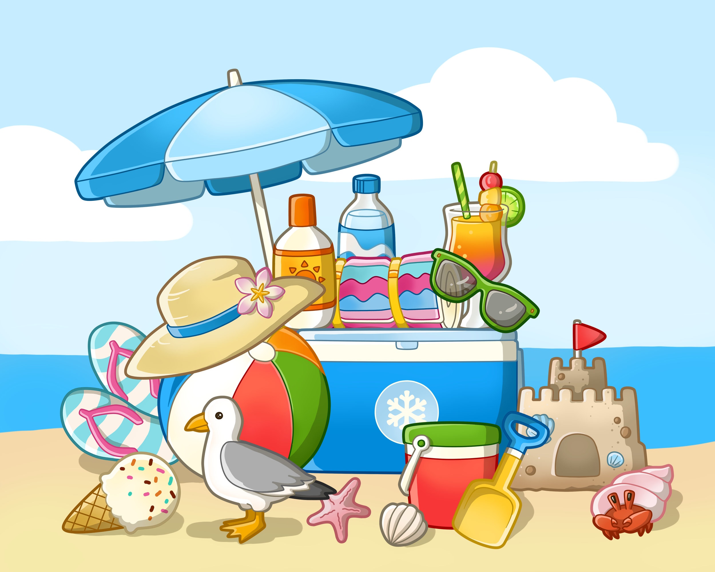 The Beach - Clip Art Images - Digital Download - Etsy