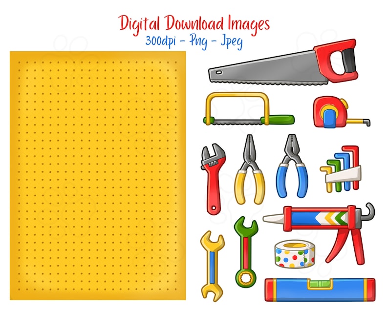 Workshop Tools - Fun - Clip Art Images - Digital Download - Etsy