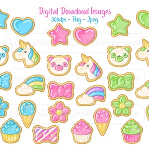 Sugar Cookies - Pastel Rainbow - Clip Art Images - Digital Download - Etsy
