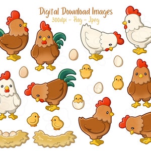 Chicken & Egg - Clip Art Images - Digital Download - Etsy