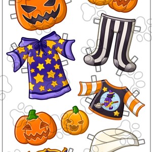 Spooky Costume Party - Paper Doll - Fashion Playset - Printable ...