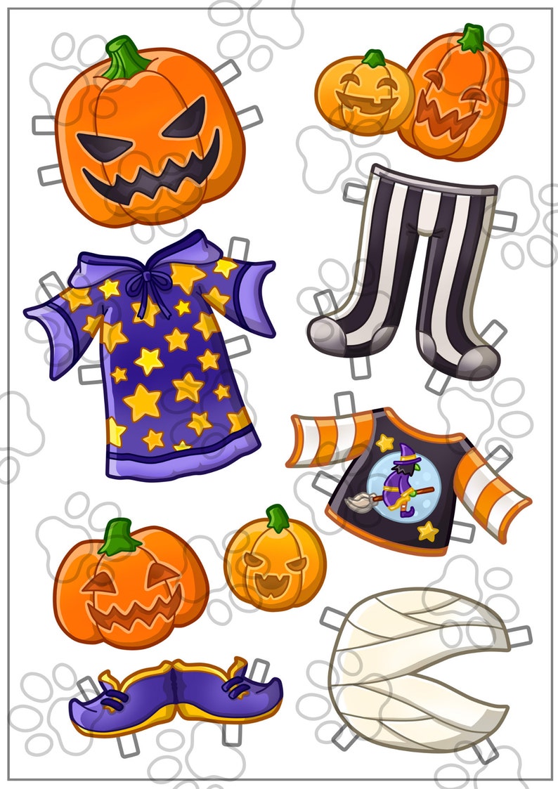 Spooky Costume Party - Paper Doll - Fashion Playset - Printable ...