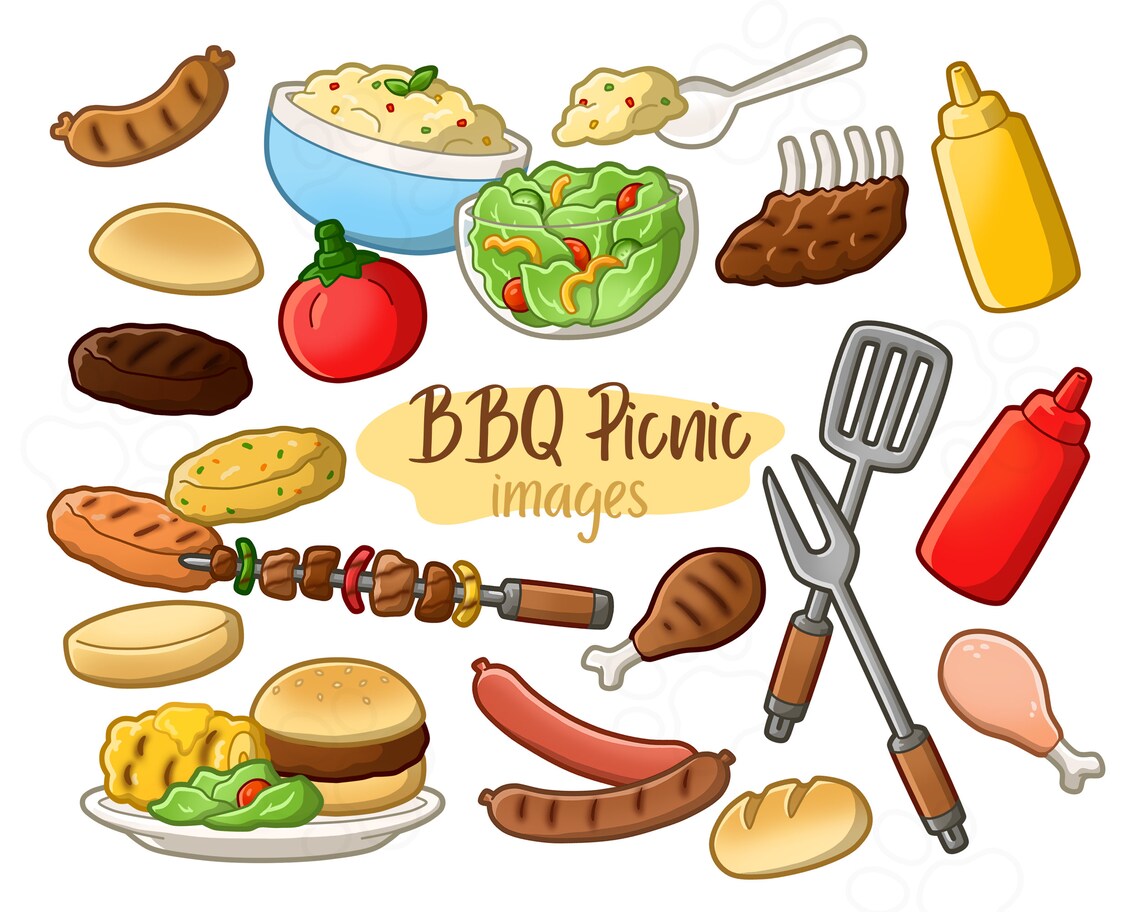 BBQ Picnic - Clipart Images - Digital Download - Etsy