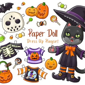 Spooky Costume Party - Paper Doll - Fashion Playset - Printable ...