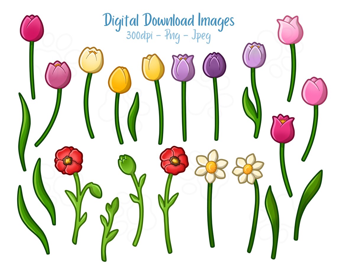 Flower Bouquet - Spring - Clip Art Images - Digital Download - Etsy