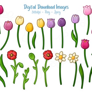 Flower Bouquet - Spring - Clip Art Images - Digital Download - Etsy
