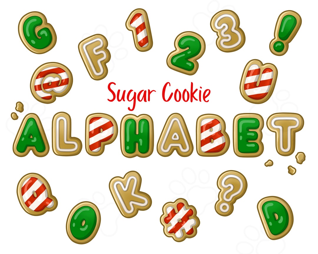 Sugar Cookie Alphabet - Xmas - Clip Art Images - Digital Download - Etsy