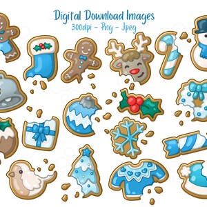 Sugar Cookies - Xmas - Frosty - Clip Art Images - Digital Download - Etsy