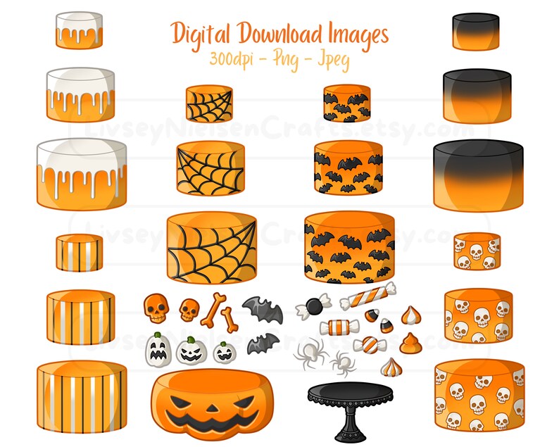 Make a Cake - Spooky - Clip Art Images - Digital Download - Etsy