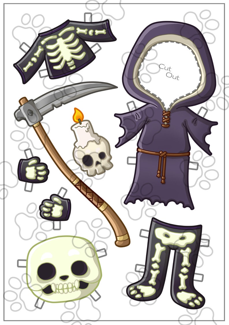 Spooky Costume Party - Paper Doll - Fashion Playset - Printable ...