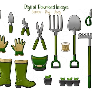 Gardening - Classic - Clip Art Images - Digital Download - Etsy