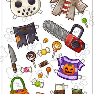 Spooky Costume Party - Paper Doll - Fashion Playset - Printable ...