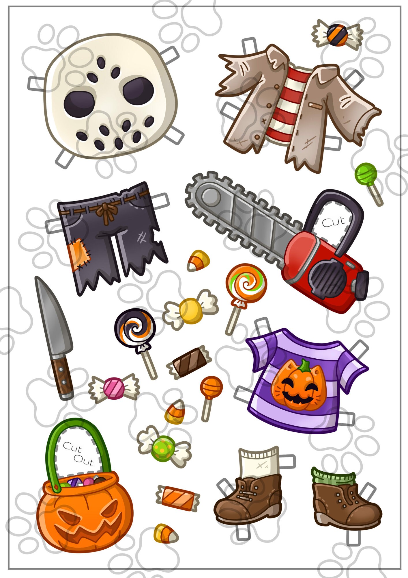 Spooky Costume Party - Paper Doll - Fashion Playset - Printable ...