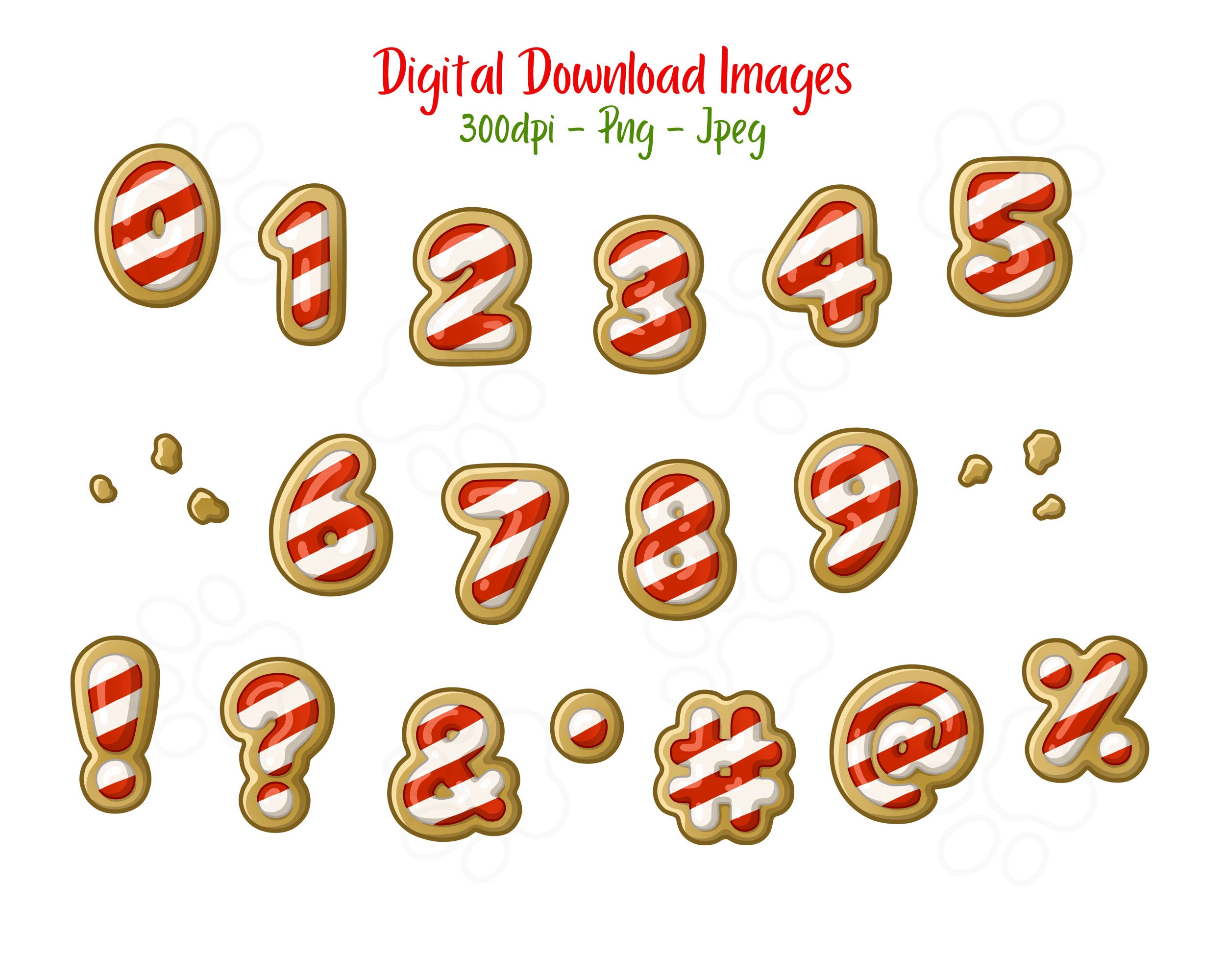 Sugar Cookie Alphabet - Xmas - Clip Art Images - Digital Download - Etsy